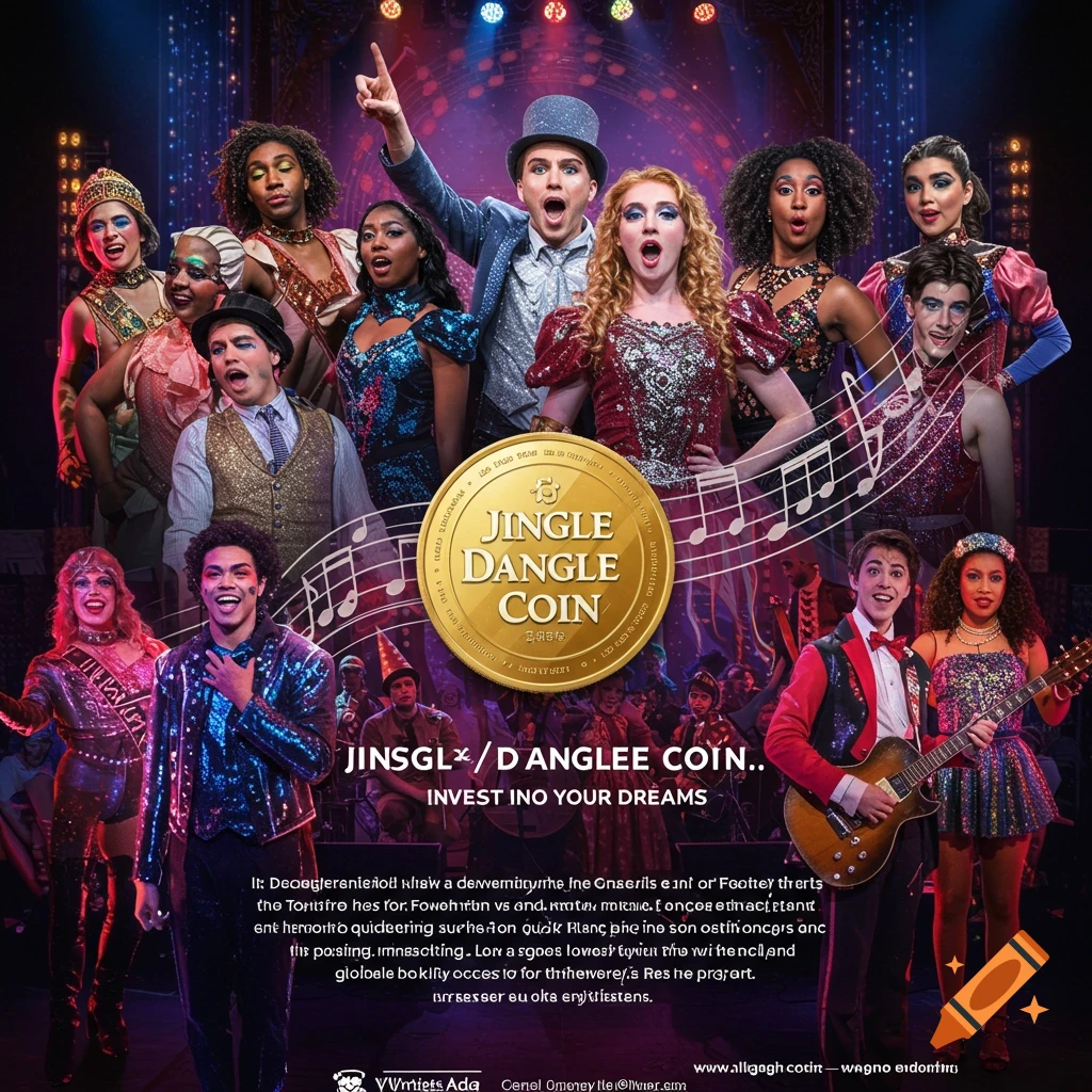 Advertisement for Jingle Dangle Coin, a musical-themed cryptocurrency ...