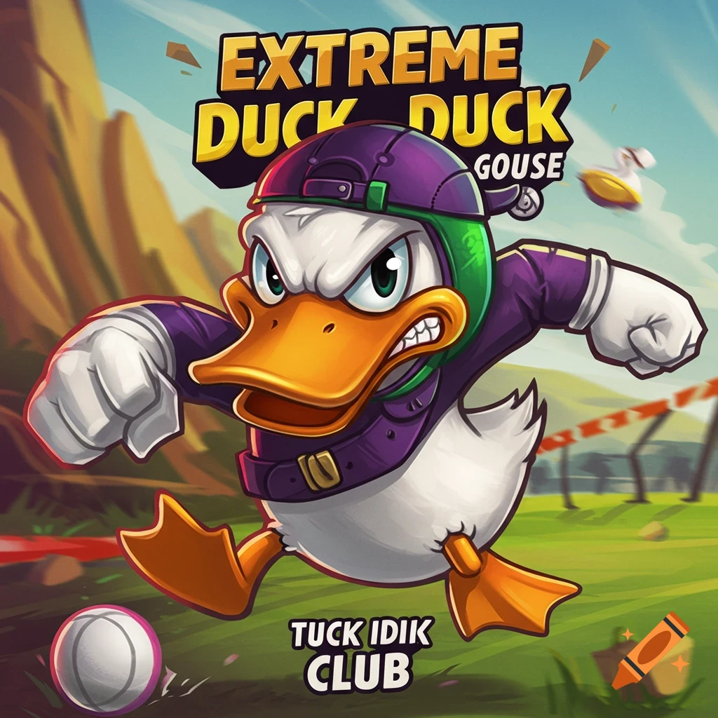Poster design for extreme duck duck goose club on Craiyon