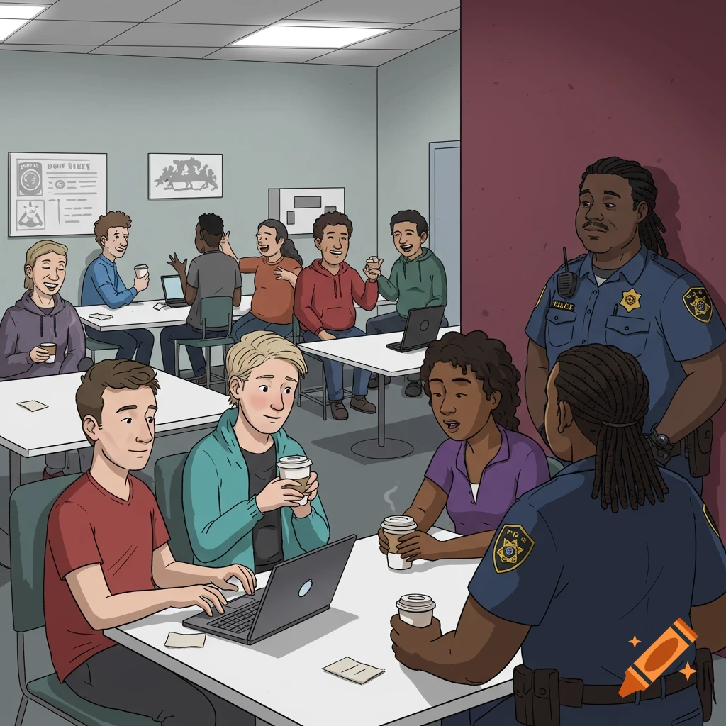 Illustration of two men in suits high-fiving. on Craiyon