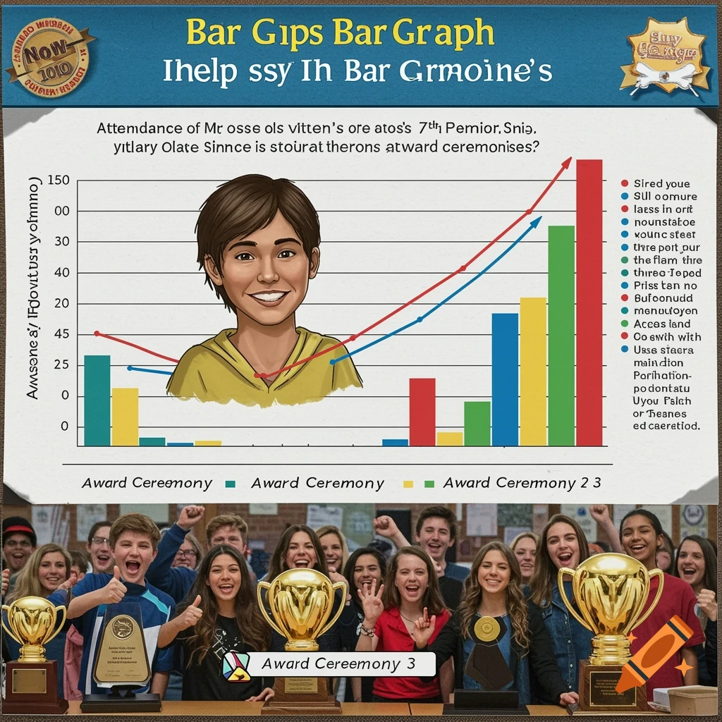 Bar graph visualization of student attendance at award ceremonies. on ...