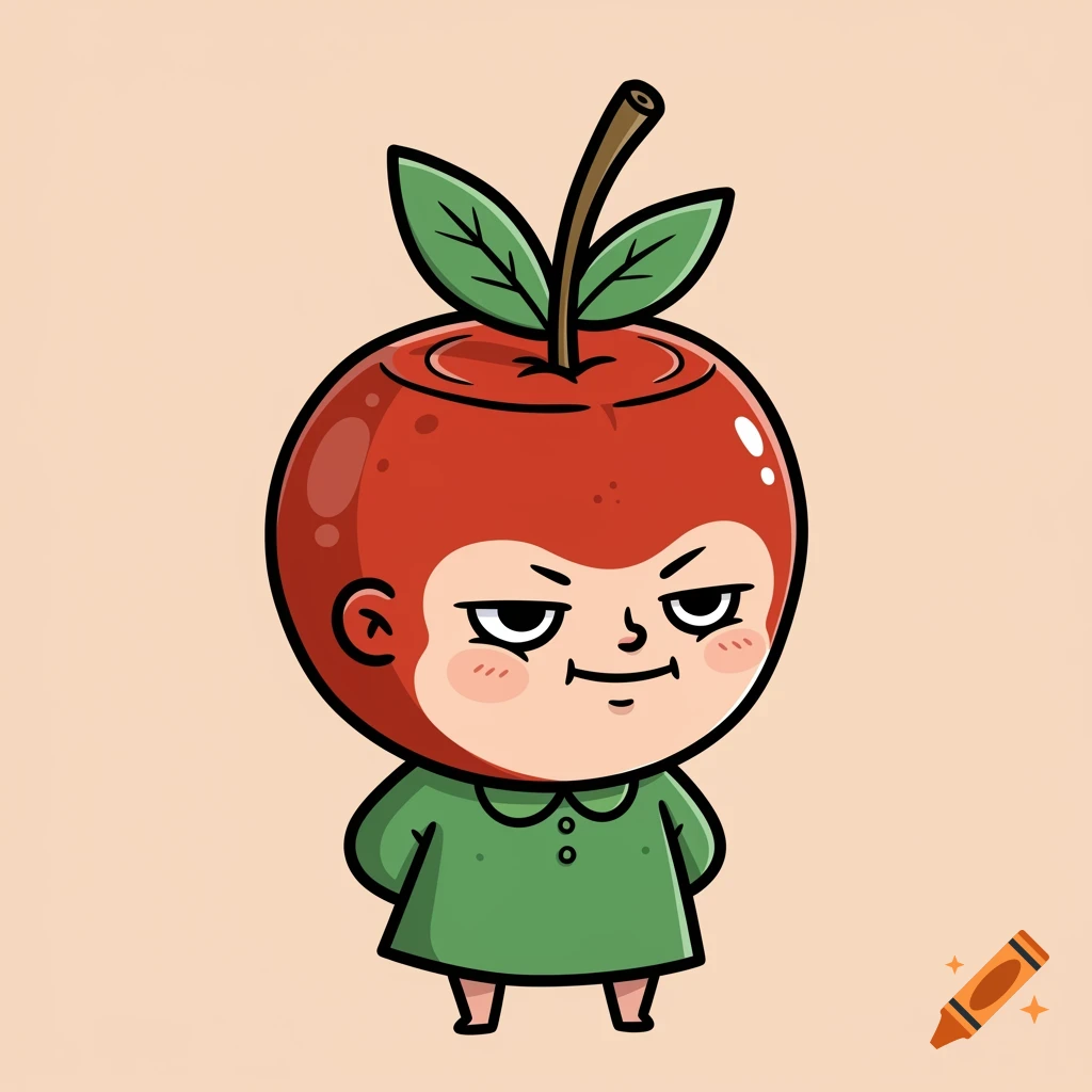 Illustration of a smug girl with a leaf growing from her head in 1950s ...