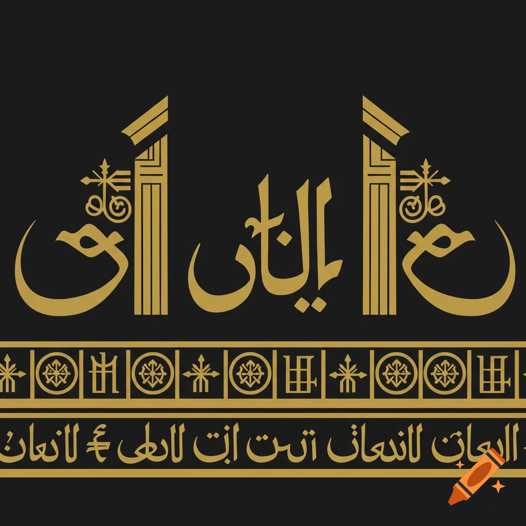 Minimalist Persian border design with cuneiform script on Craiyon