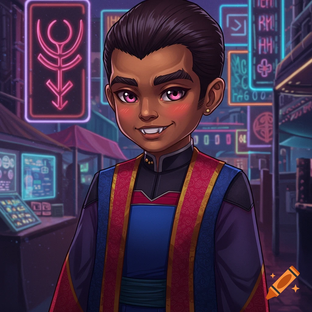 Quark from Deep Space Nine as anime character on Craiyon