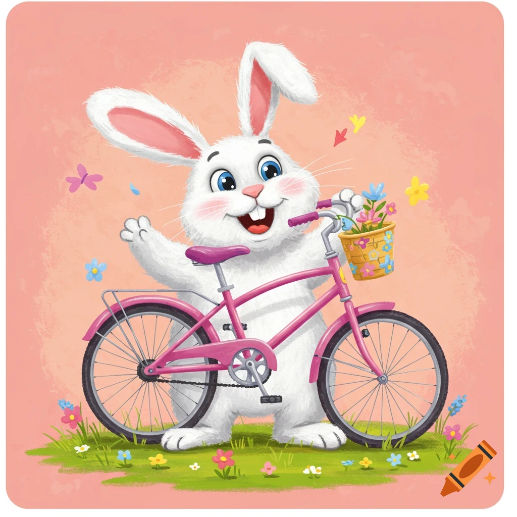 Easter bunny eating a bicycle on Craiyon