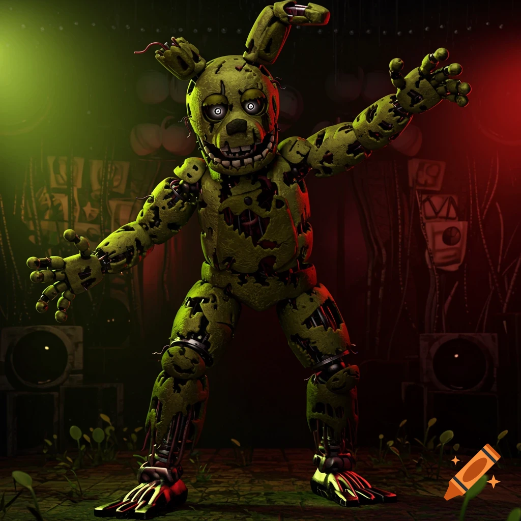 Dark animatronic cat with glowing red eyes on Craiyon