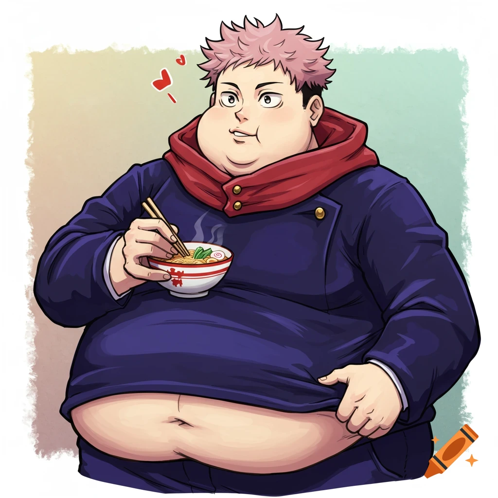 Obese Itadori Yuji from Jujutsu Kaisen on Craiyon
