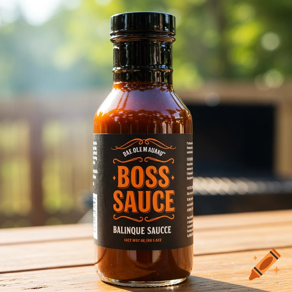 Bottle of Boss Sauce BBQ sauce on Craiyon