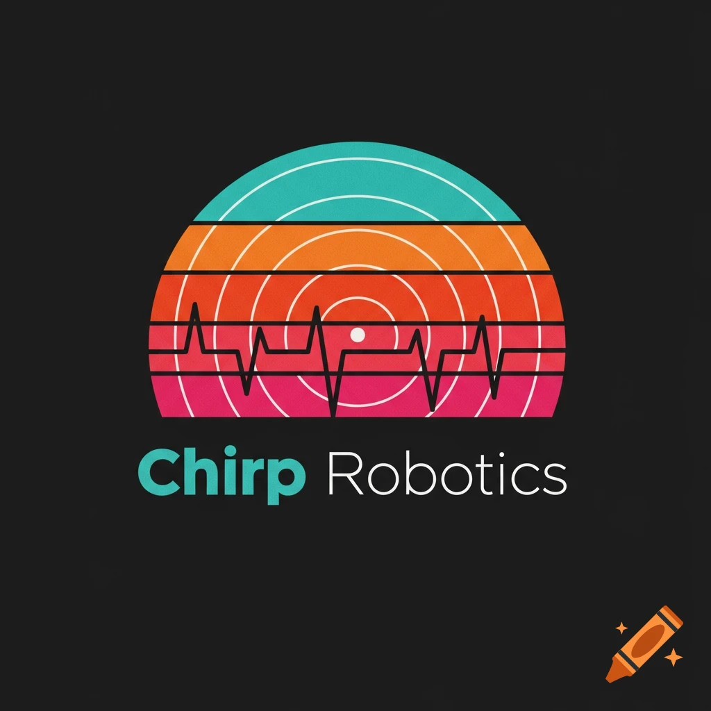 Logo for Chirp Robotics featuring a waveform across a retro-colored ...