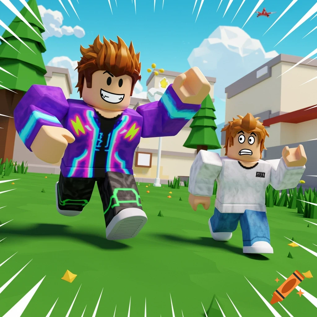 YouTube thumbnail with blocky Roblox characters inspired by Squid Game ...