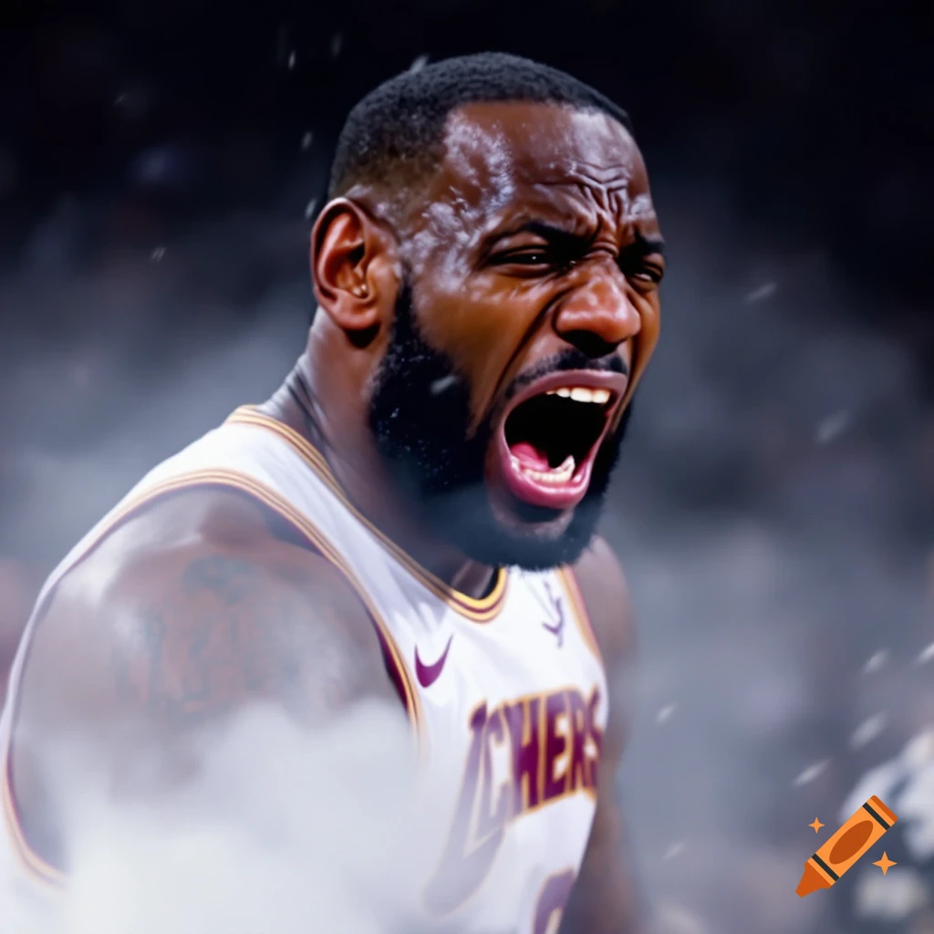 Lebron James Dunks Basketball Over a Child in a Wheelchair During a ...