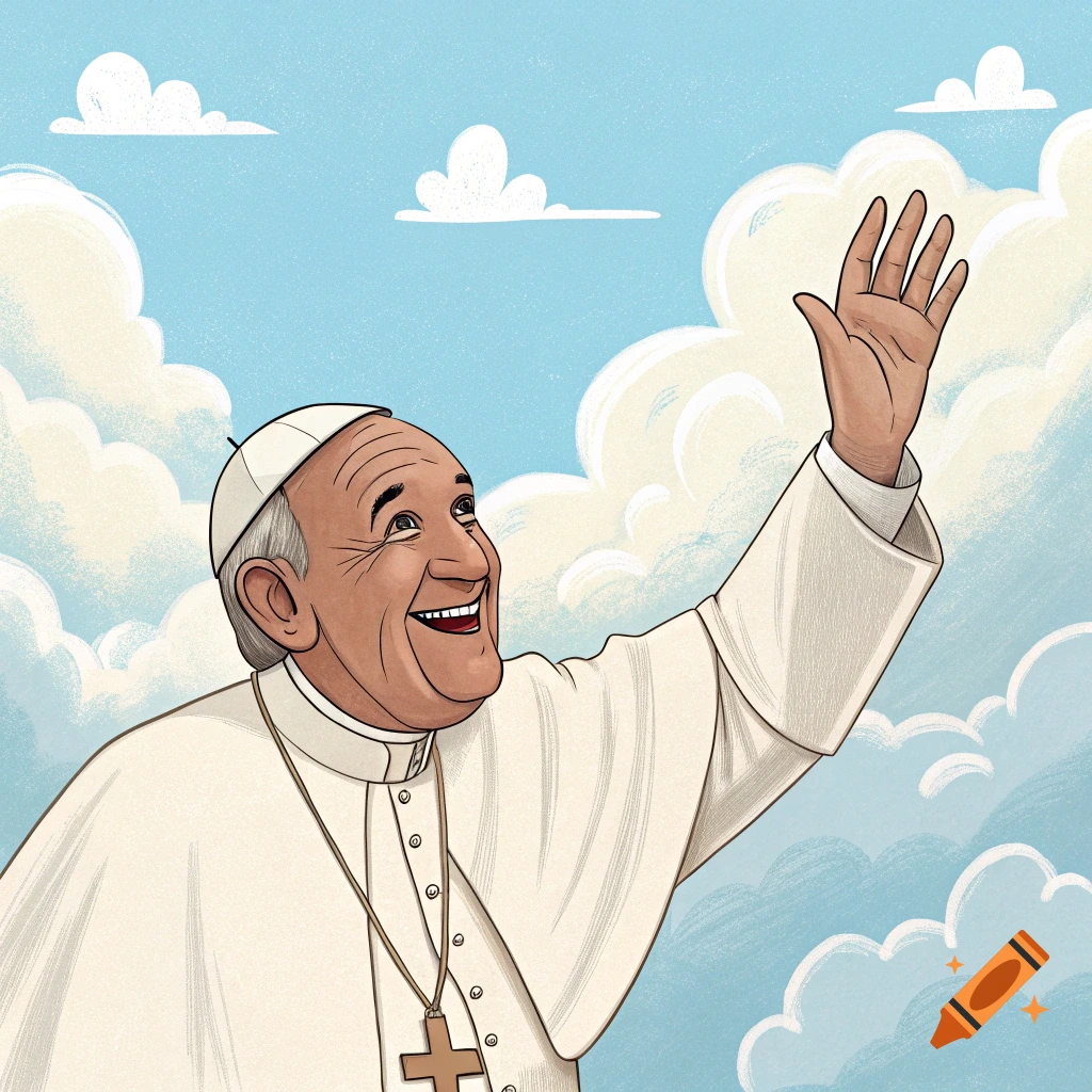 Pixar-style Pope Francis waving on Craiyon