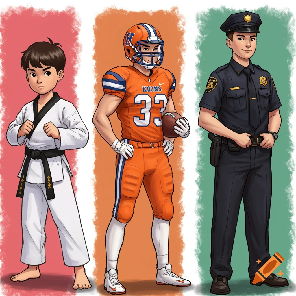 Young boy's growth into manhood: Tae Kwon Do, football player, police ...