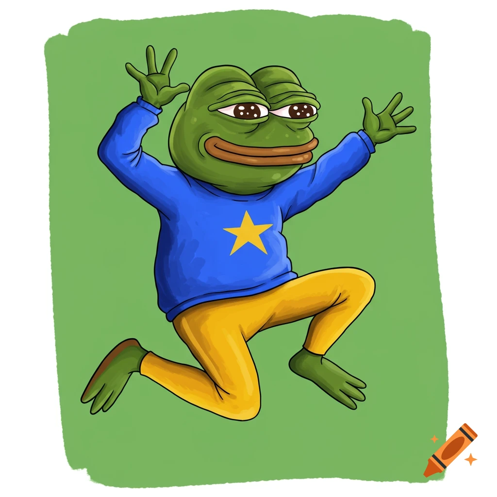 Anime-style illustration of Pepe the Frog in a cowboy hat and western ...