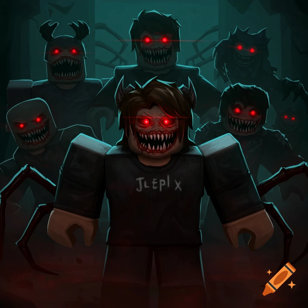 Scary Roblox characters on Craiyon
