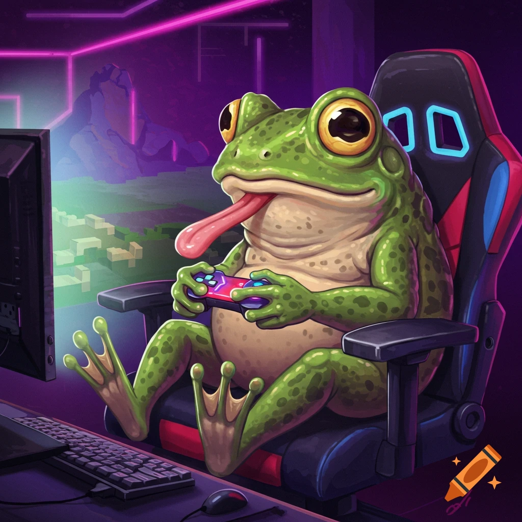 A cute gecko playing with a video game controller on Craiyon