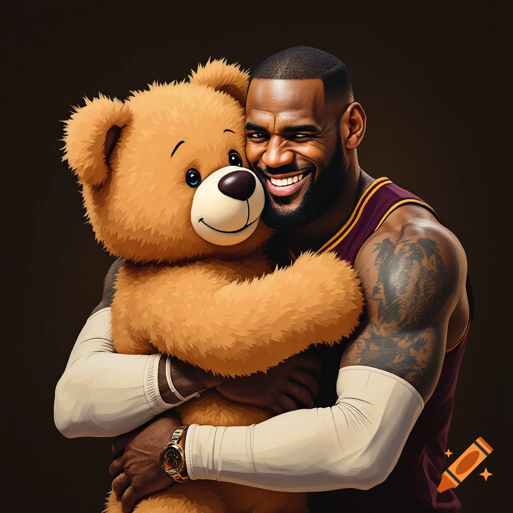 LeBron James meeting Pingu in realistic 4K on Craiyon