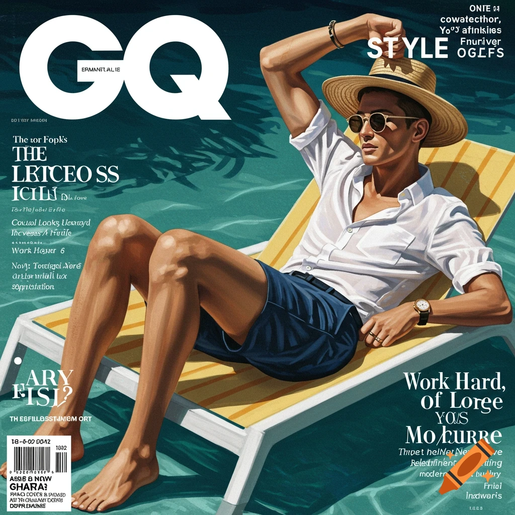 GQ Magazine Cover: Effortless Summer Style on Craiyon