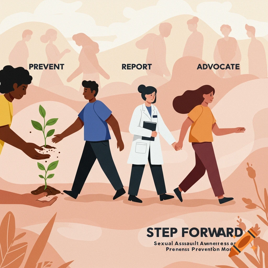 Flat illustration showing people planting, walking, and holding hands ...