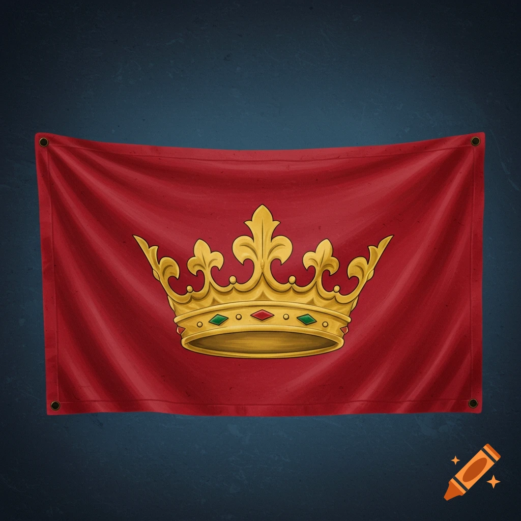 Kingdom flag with crown on Craiyon