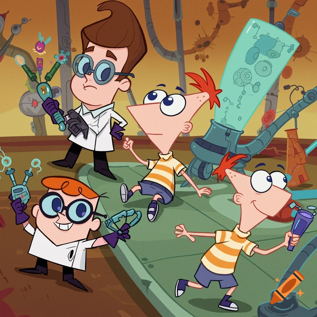 Characters from Dexter's Laboratory, Jimmy Neutron, and Phineas and ...