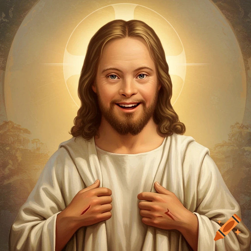Jesus with Down syndrome on Craiyon