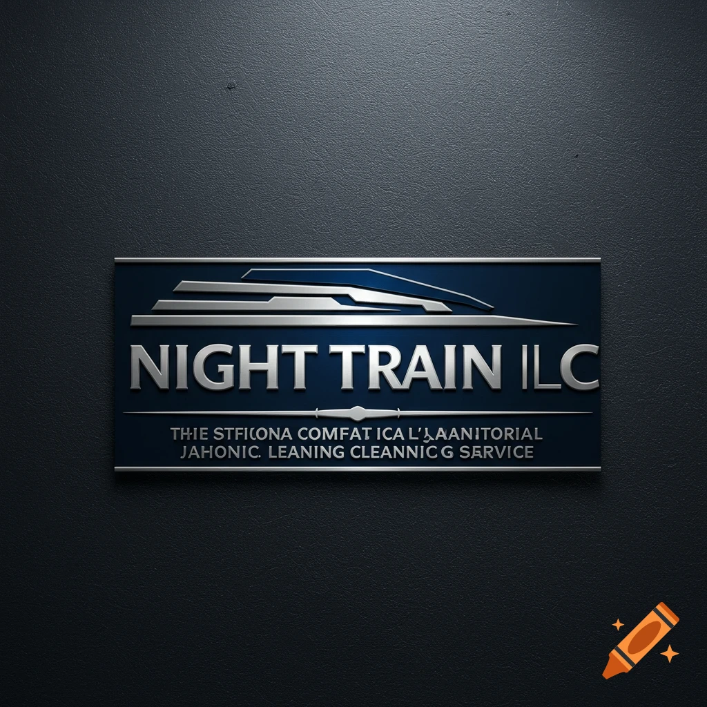 Night Train LLC logo featuring train and cleaning elements in navy blue ...