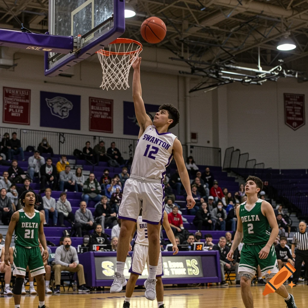 High school basketball player dunking to win the game for Swanton ...
