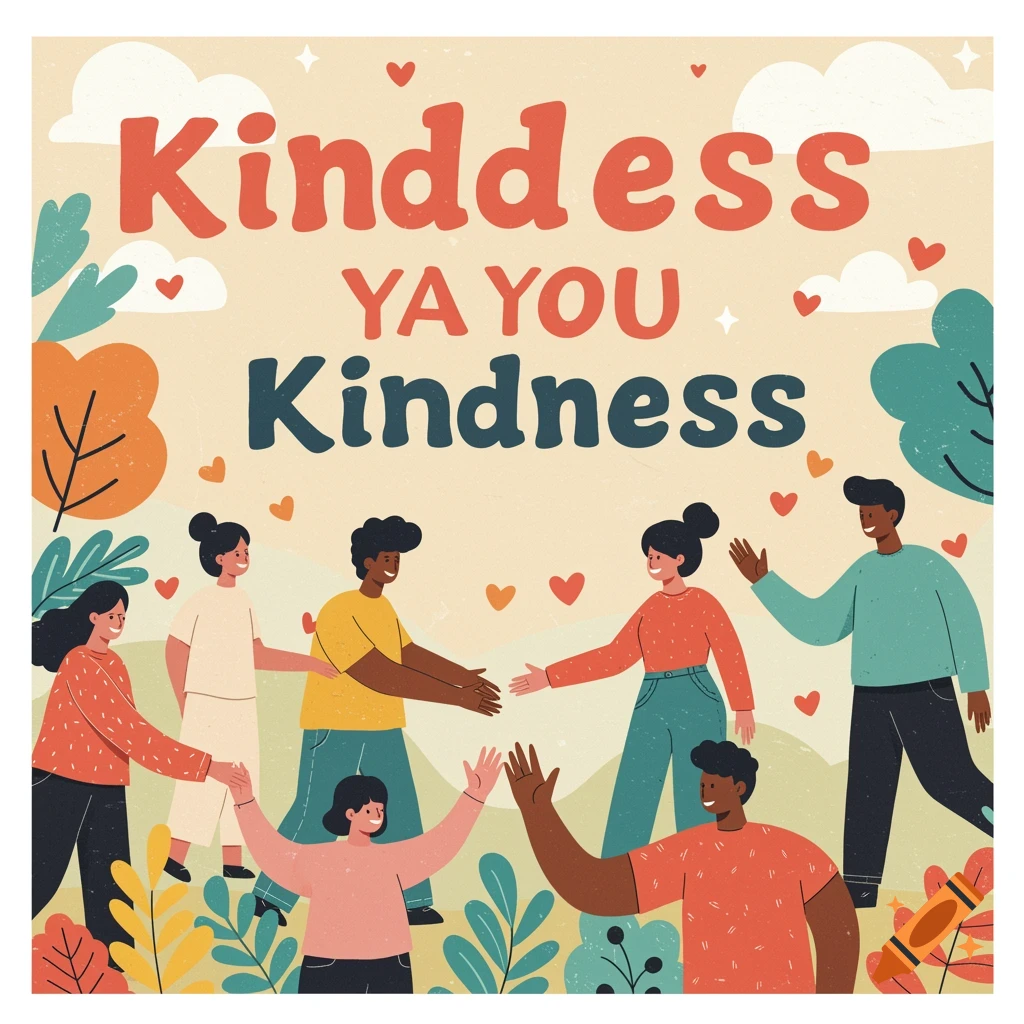 Poster promoting kindness on Craiyon