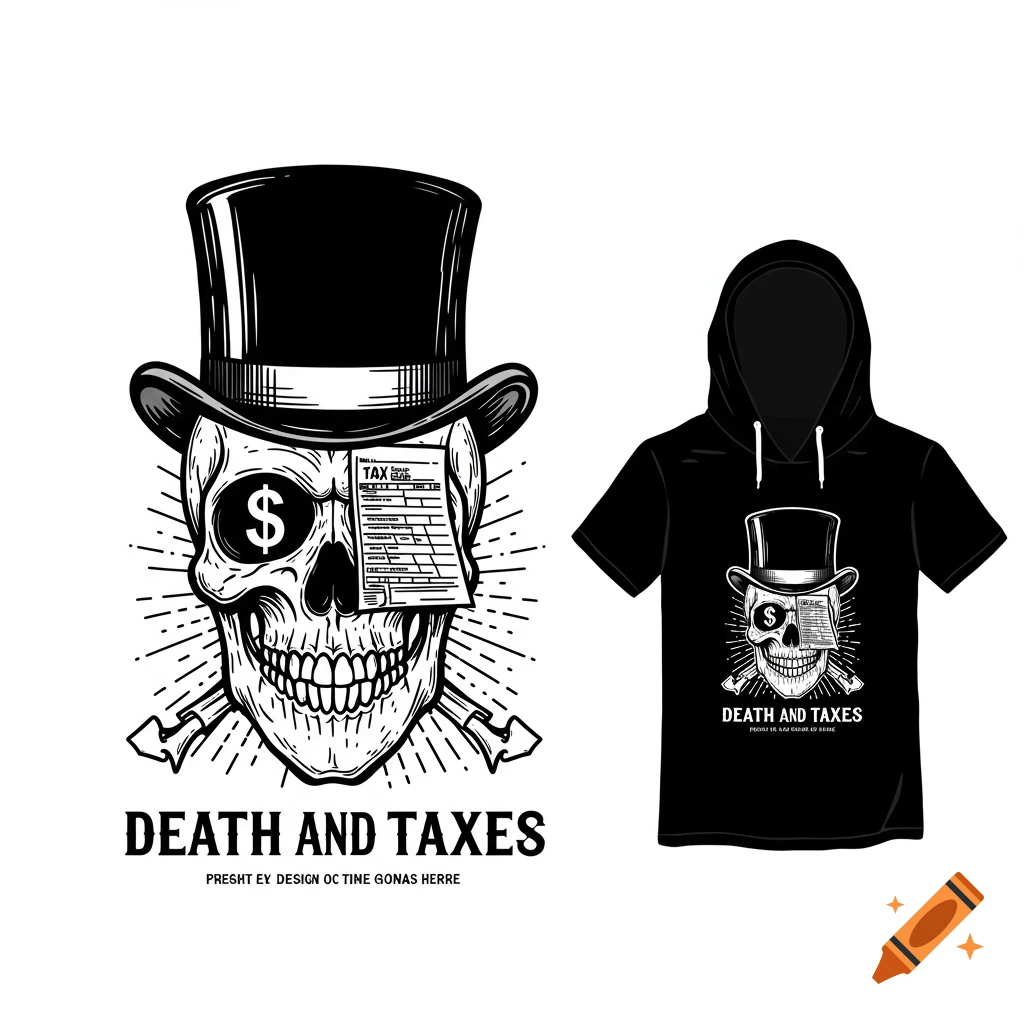 Black and white illustration of a skull in a top hat with a dollar sign ...