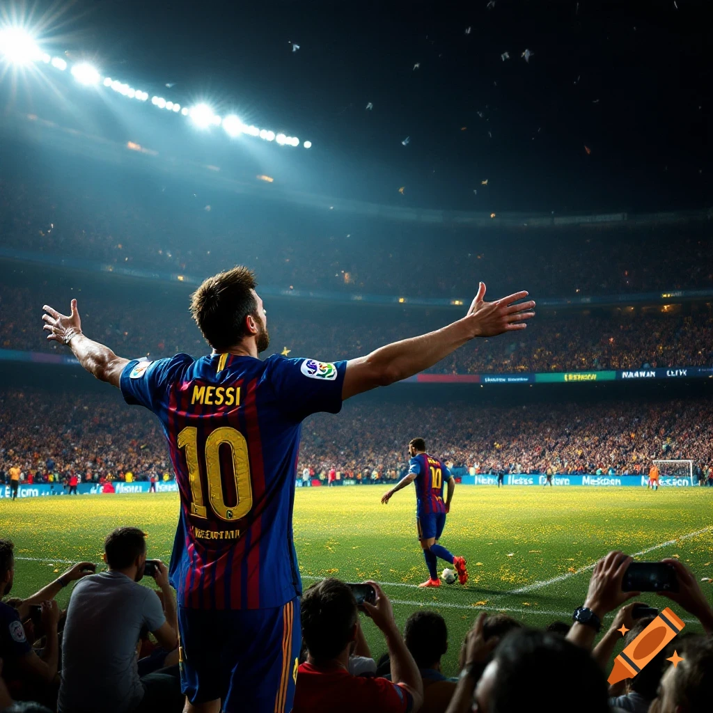 Messi with a goat, playful scene on Craiyon