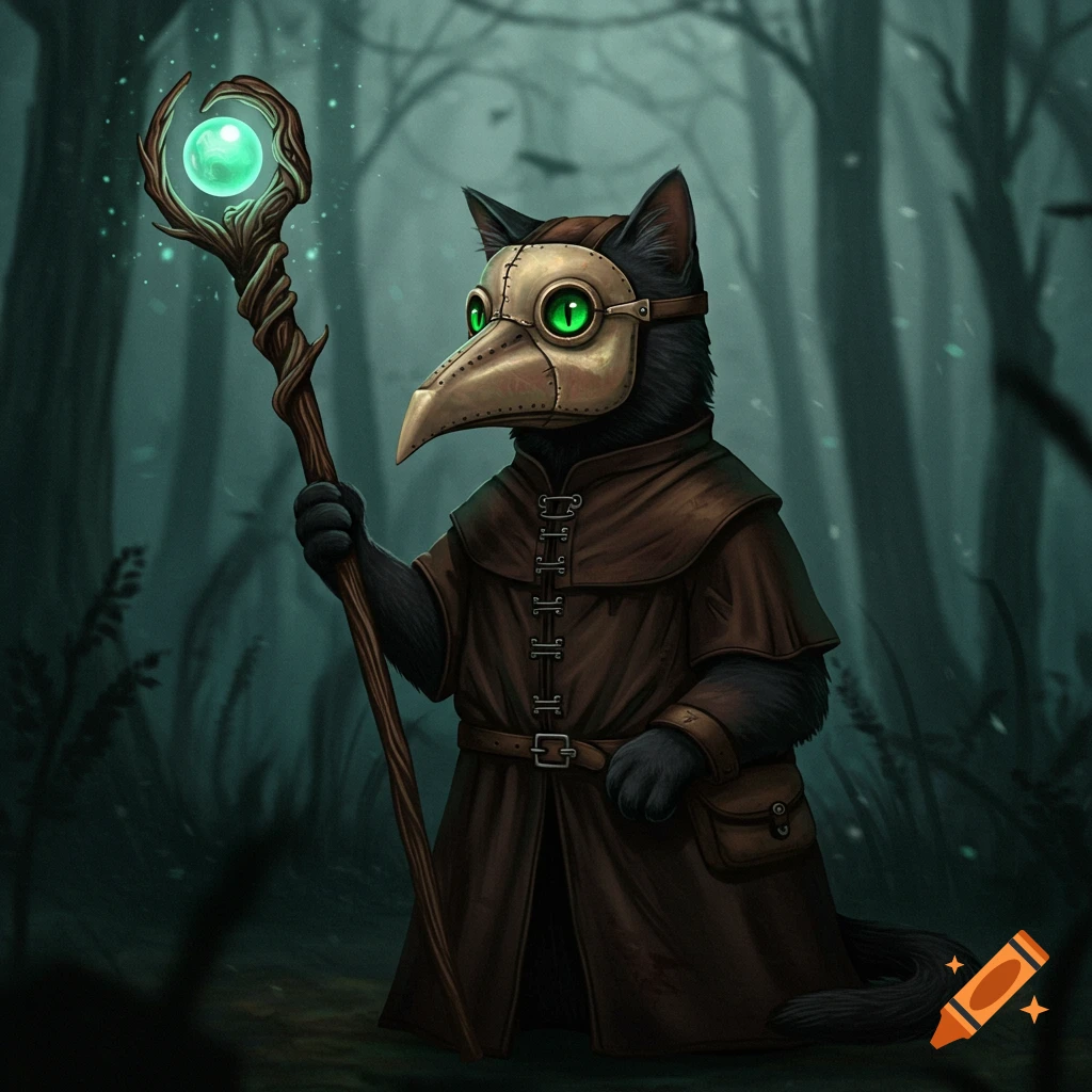 A humanoid rat monster wearing a gas mask with glowing liquid tanks on ...