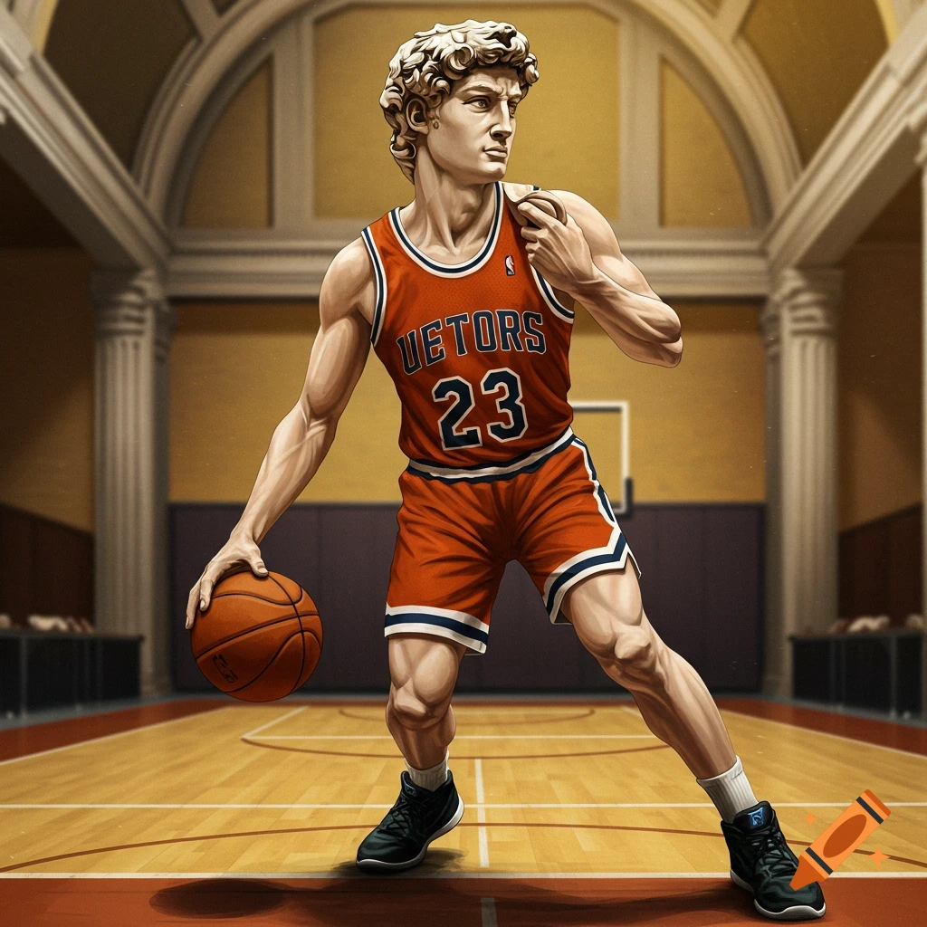 Young boy in orange jersey dunking a basketball in a gym. on Craiyon