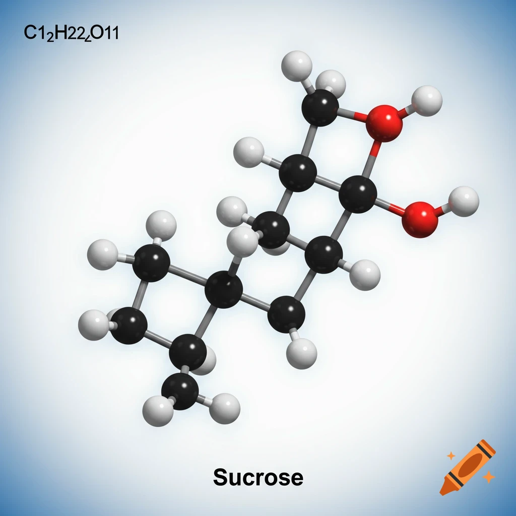 Sucrose chemical formula C12H22O11 on Craiyon