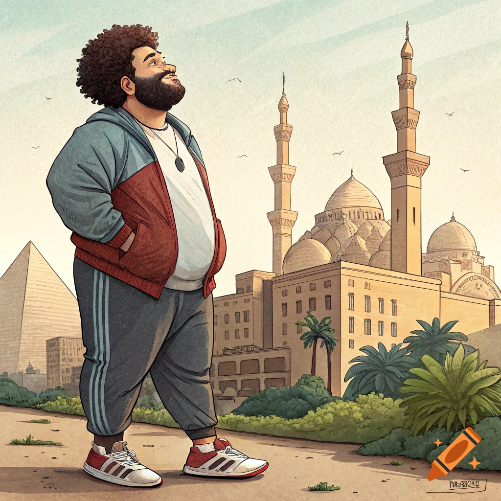 Egyptian man, 3c hair, supports Mo Salah, chubby build, Christian faith ...