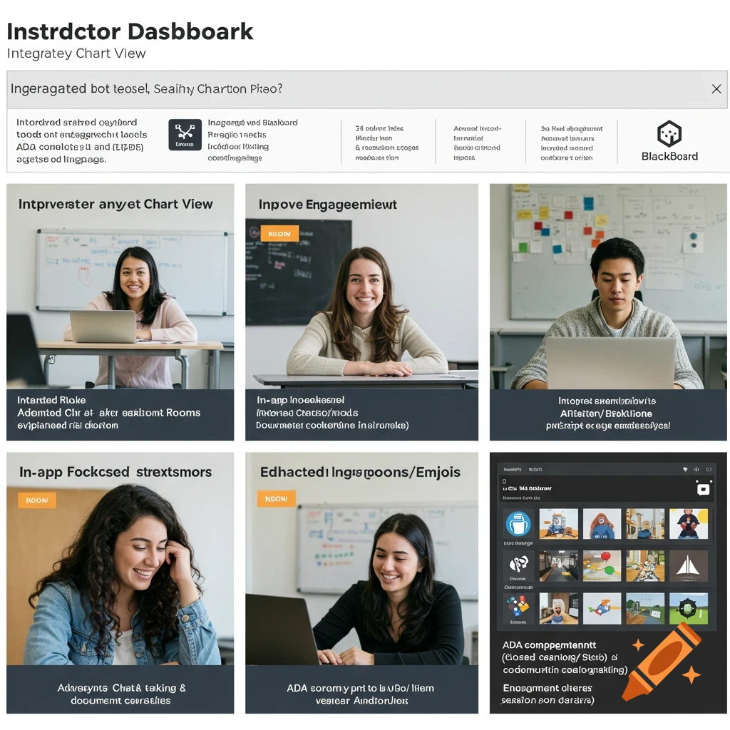 Instructor dashboard with seating chart, engagement tools, chat, and ...