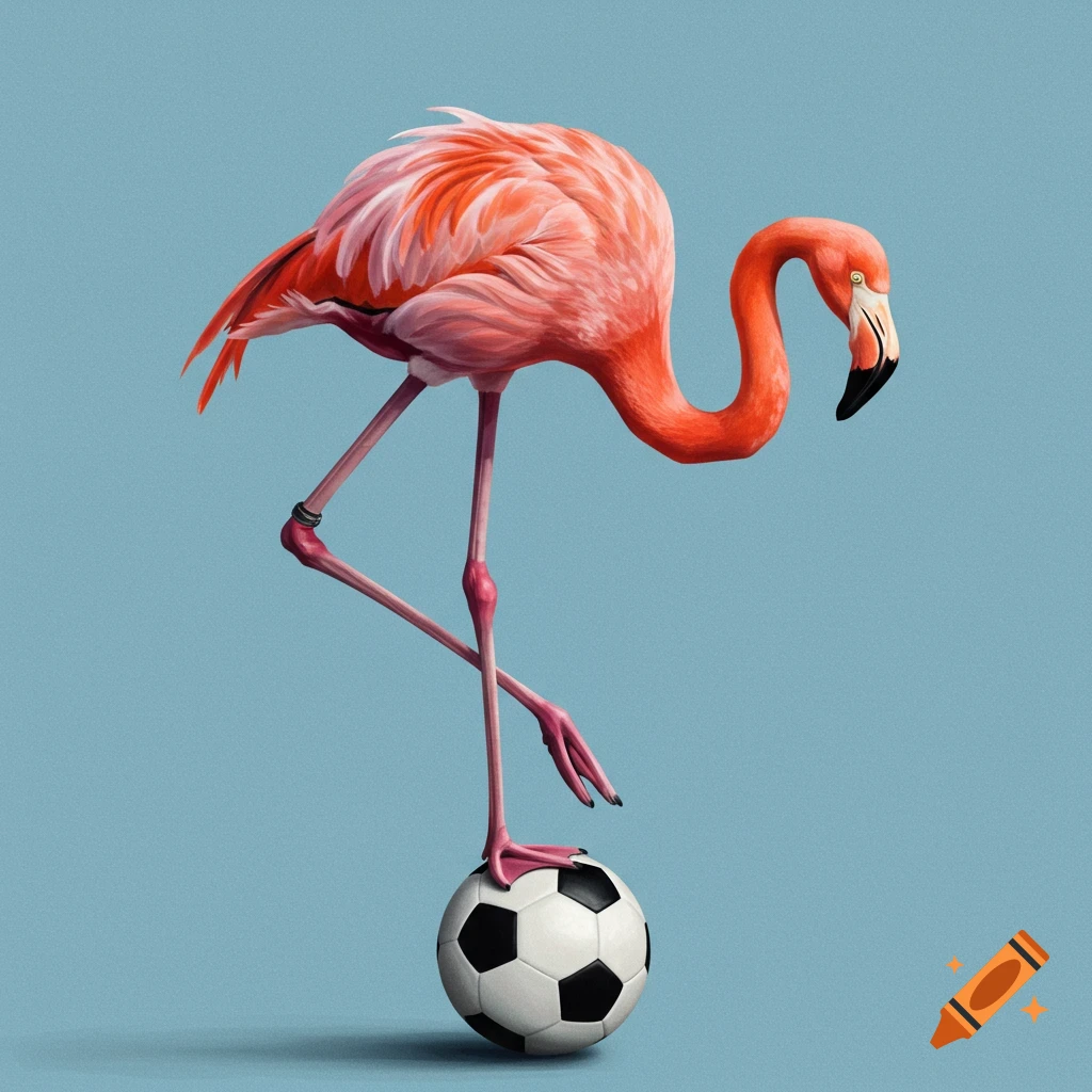 Realistic illustration of a bee standing on a soccer ball next to a red ...