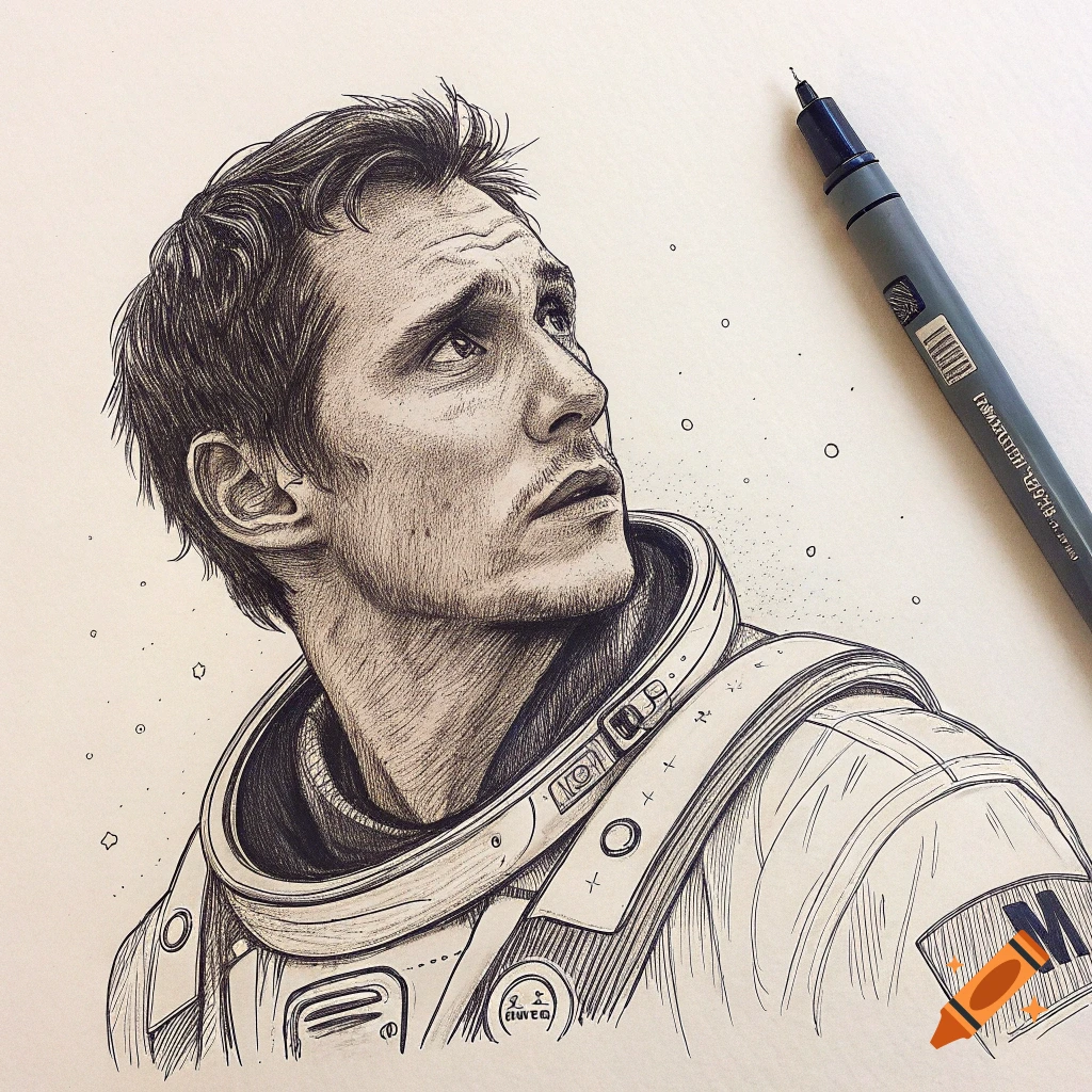 Matthew McConaughey drawing with human imperfections on Craiyon