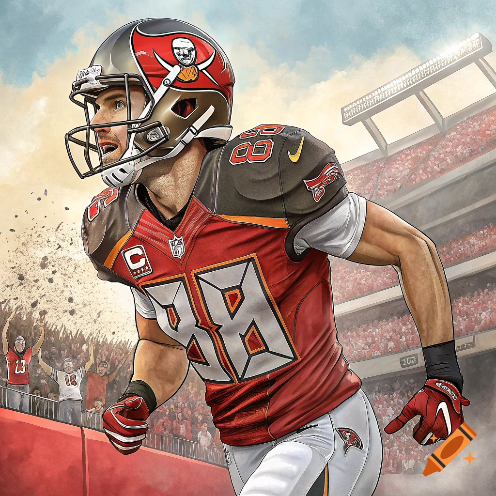 Illustration of a football player in a Tampa Bay Buccaneers uniform ...