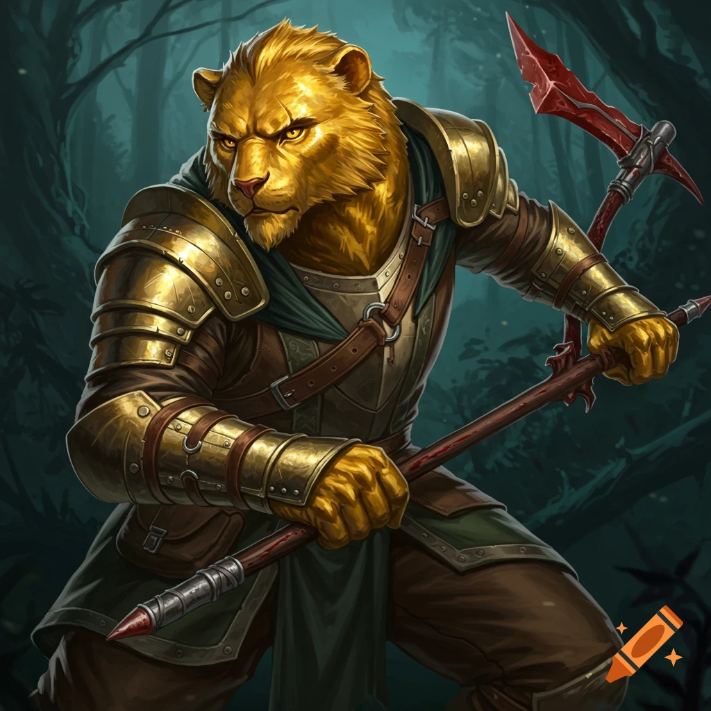 Leonin Blood Hunter D&D Character on Craiyon