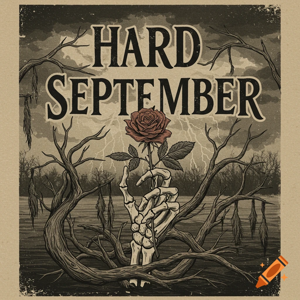 Southern Gothic logo for Hard September band on Craiyon