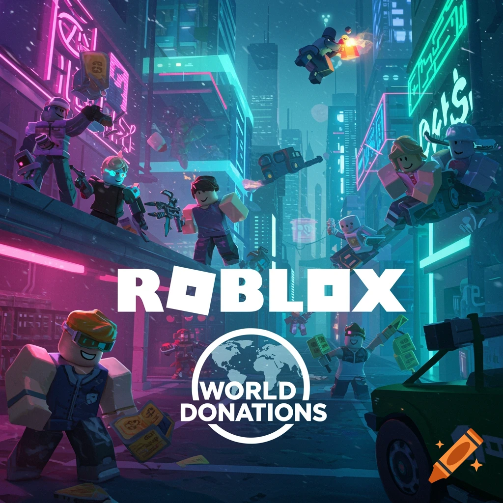 Roblox game with World Donations on Craiyon