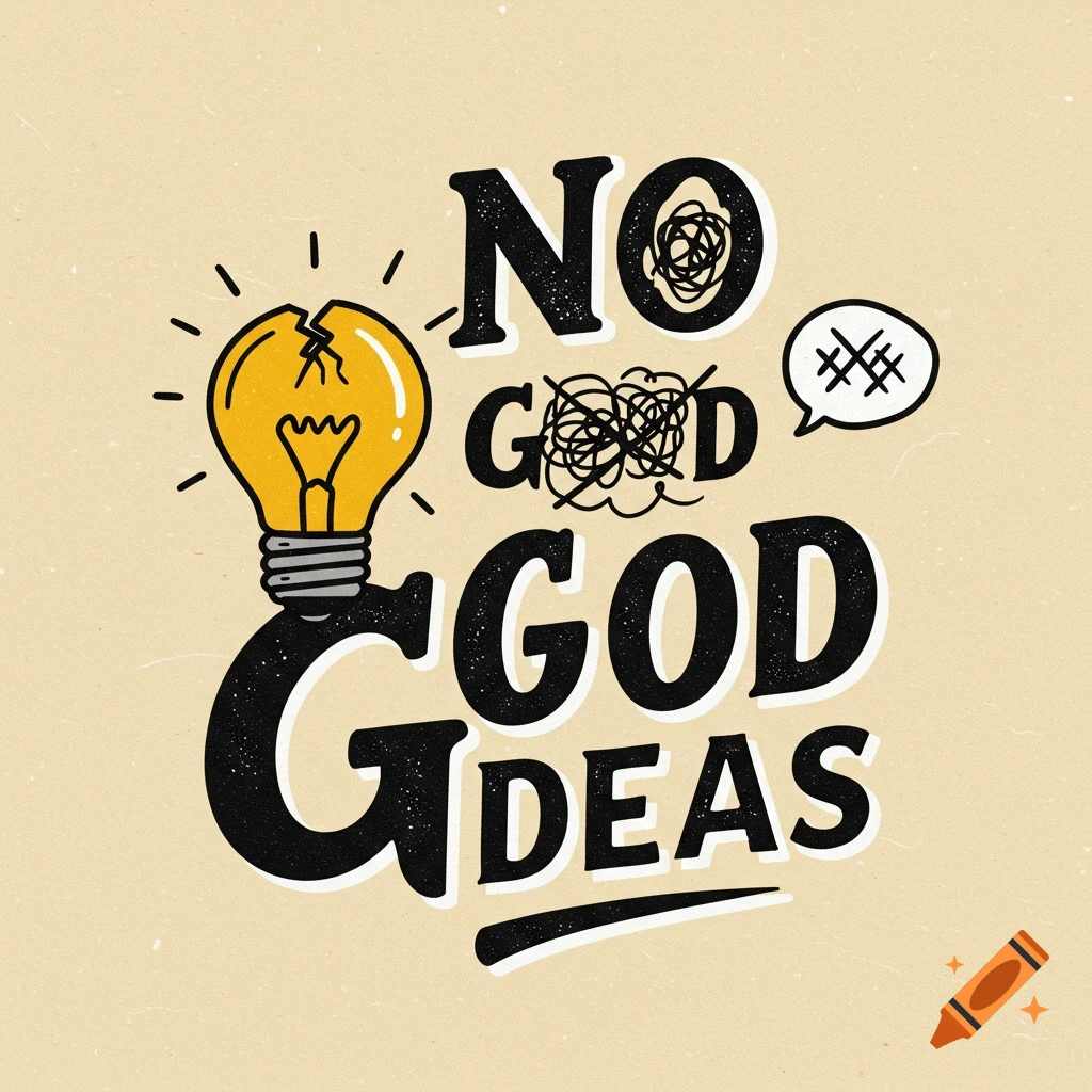 Stylized illustration logo featuring a cracked lightbulb and the text ...