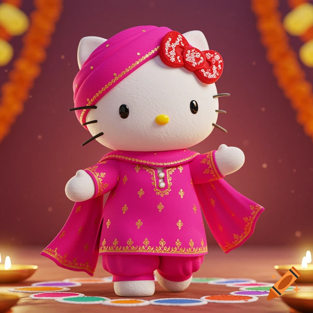 Hello Kitty in a Punjabi suit on Craiyon