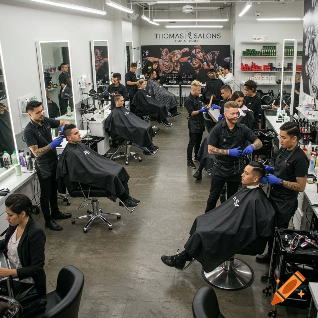 Thomas R Salons Logo - Hair, Nail, and Barber on Craiyon