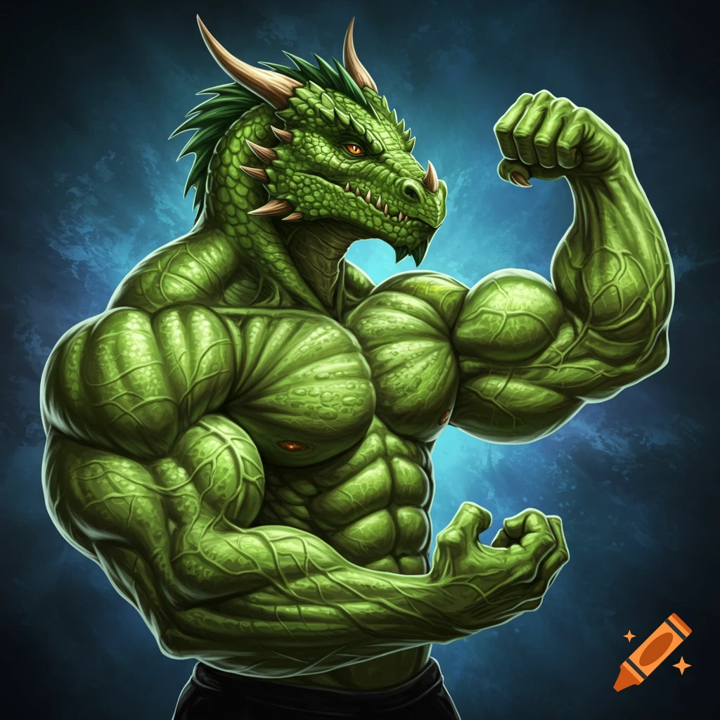 A muscular bull-human hybrid creature standing in a field. on Craiyon