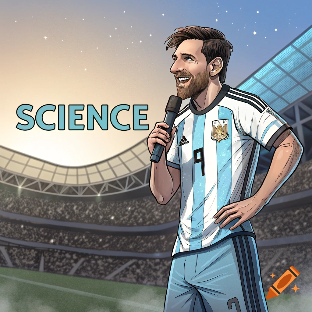 Lionel Messi says 'science' on Craiyon