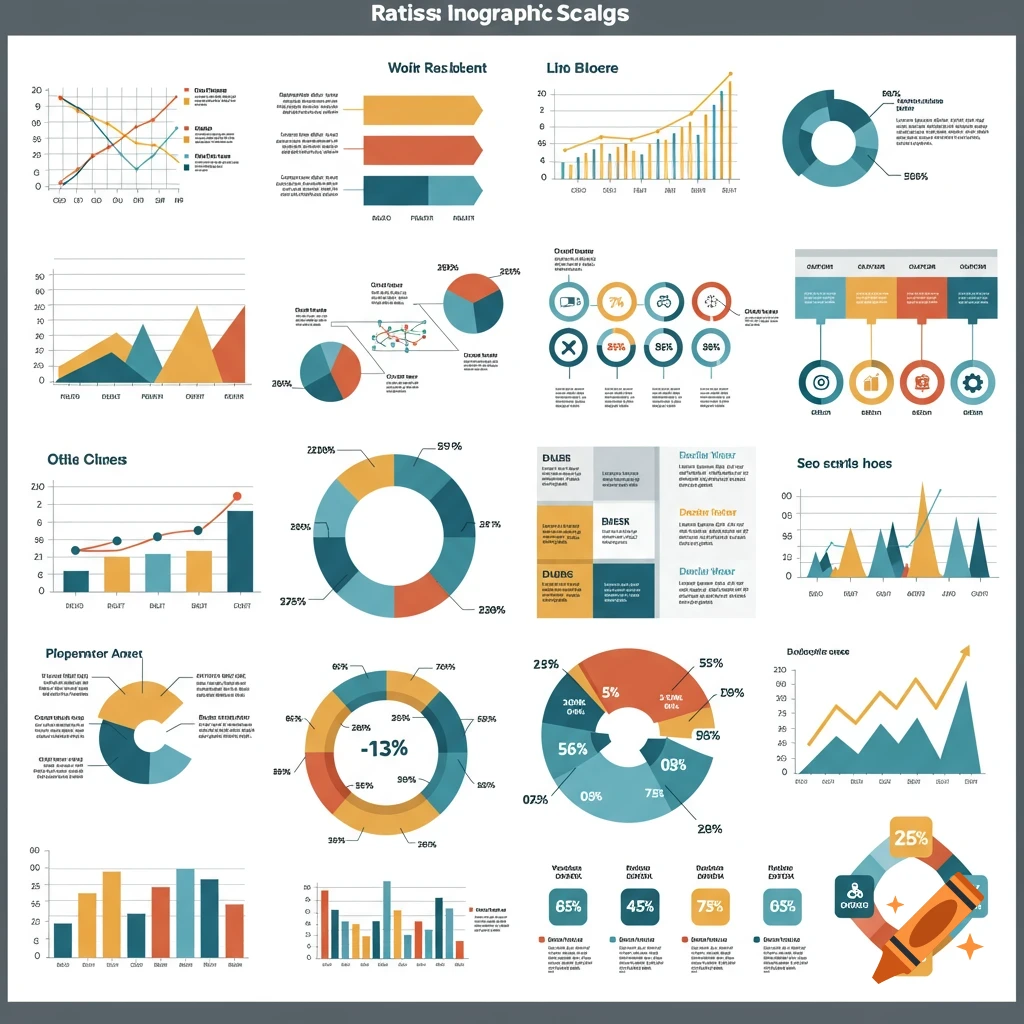 Ratios, graphs, rates, and scales illustration on Craiyon