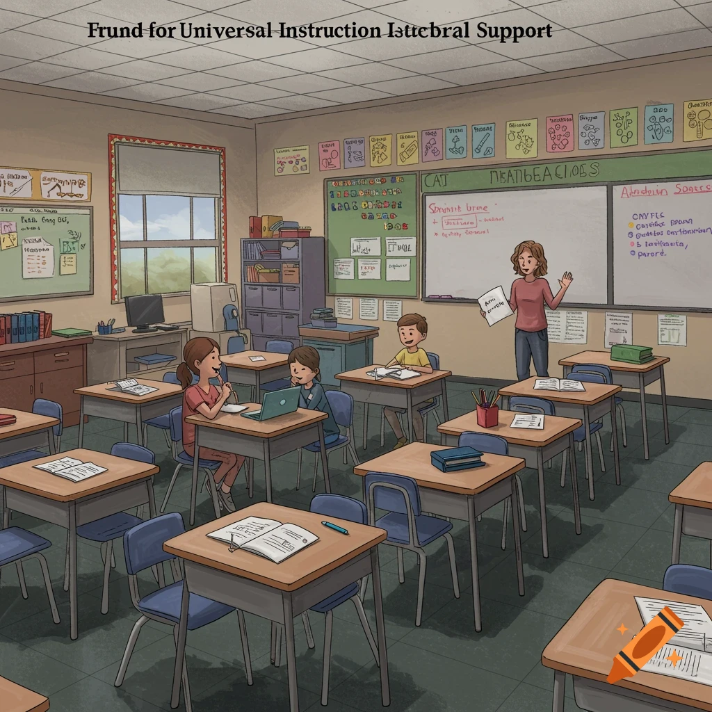 Classroom designed for universal instruction with cooperative ...