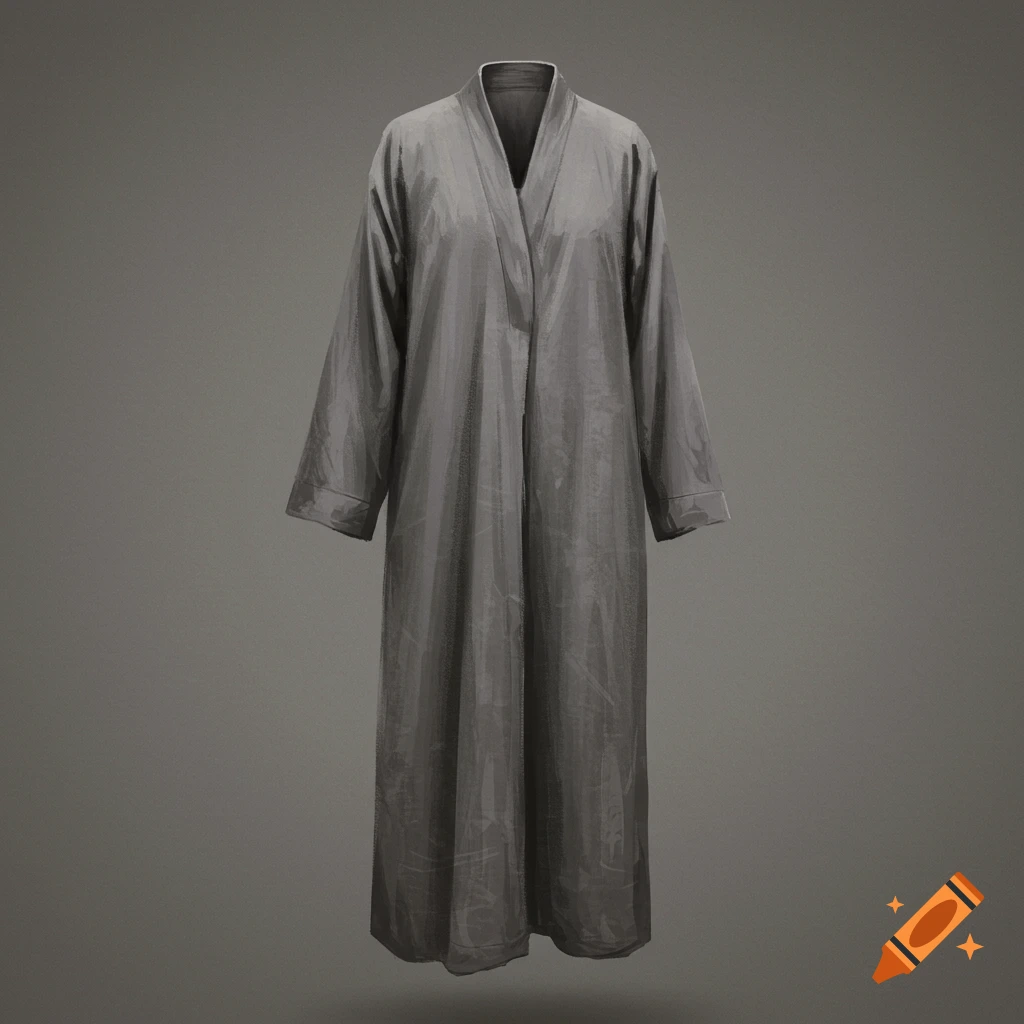 Simple faded gray cotton robe on Craiyon