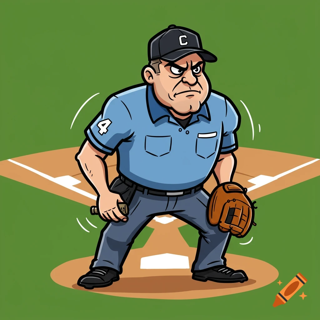 Cartoon of a crying baseball player on the field. on Craiyon